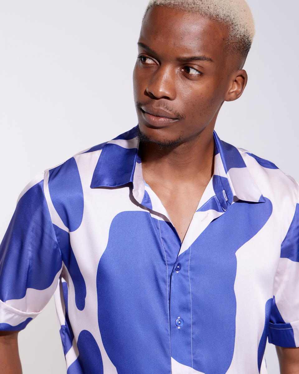 Navy Abstract Shirt | BySi Men – BySi Collection